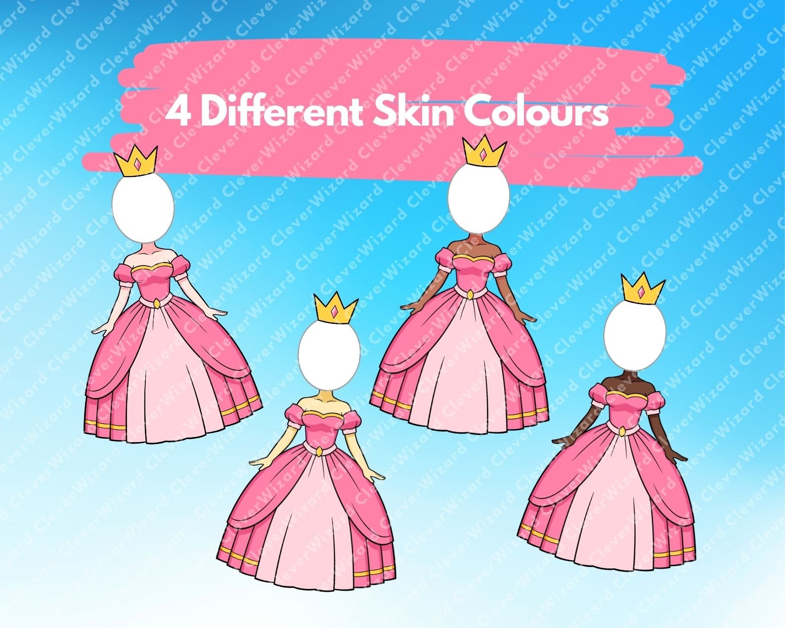 Faceless Princess PNG Template, Digital Download, PNG Sublimation ...
