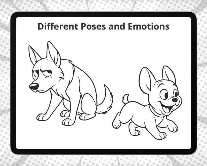 160+ Cartoon Dogs Procreate Stamps , Procreate Dog Brushset , Cute ...