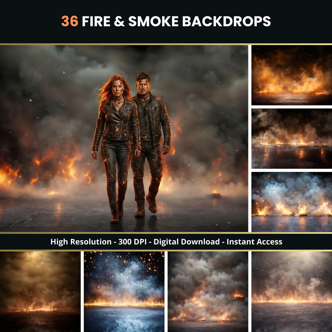 Fire and Smoke Backdrops, Smoke and Fire Backgrounds for Portraits ...