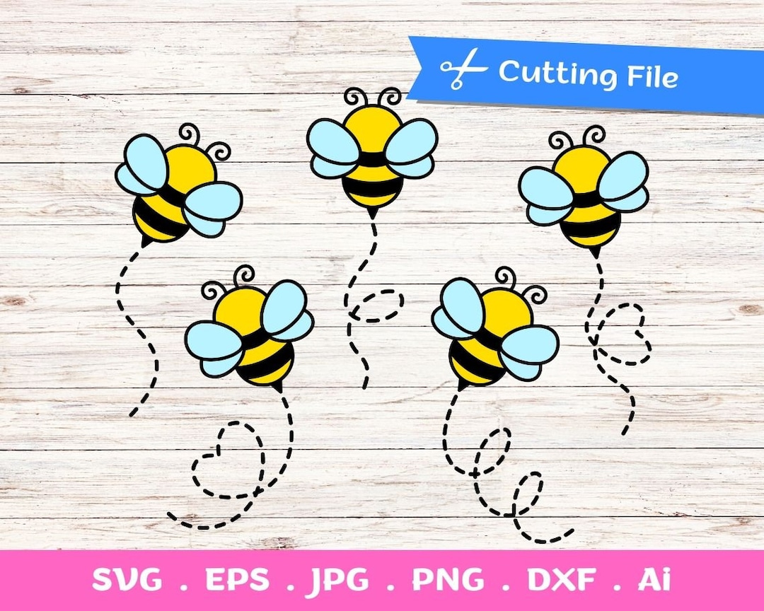 5 Layered Bee SVG Cut Files for Cricut and Silhouette, Honeybee SVG ...