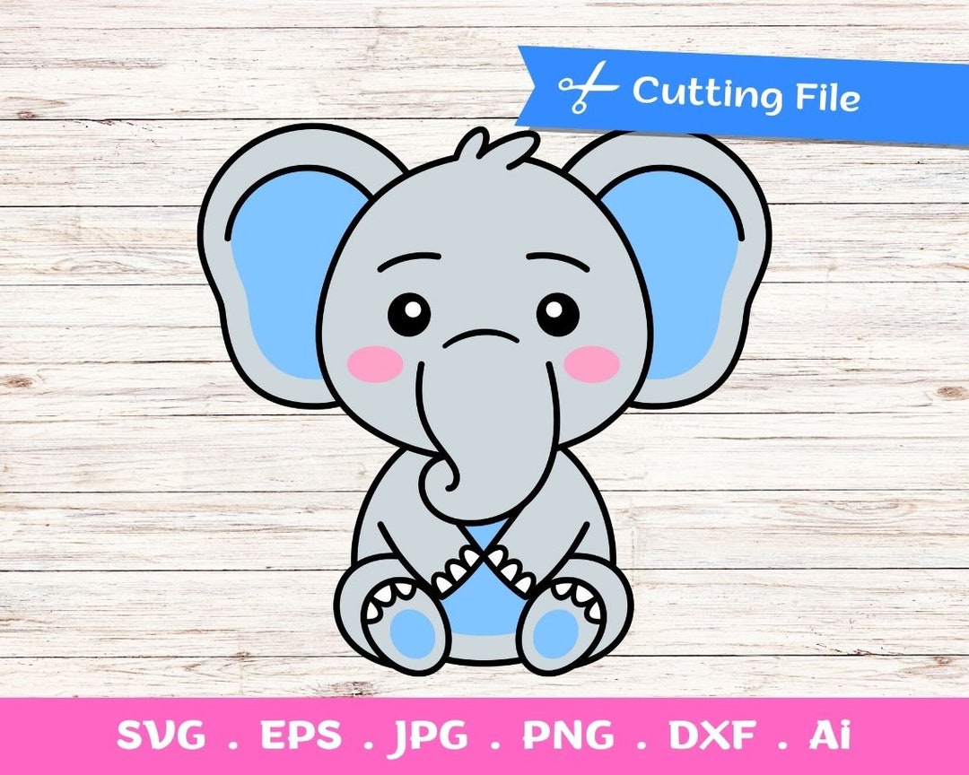 Layered Baby Elephant SVG Cut Files for Cricut and Silhouette, Elephant ...