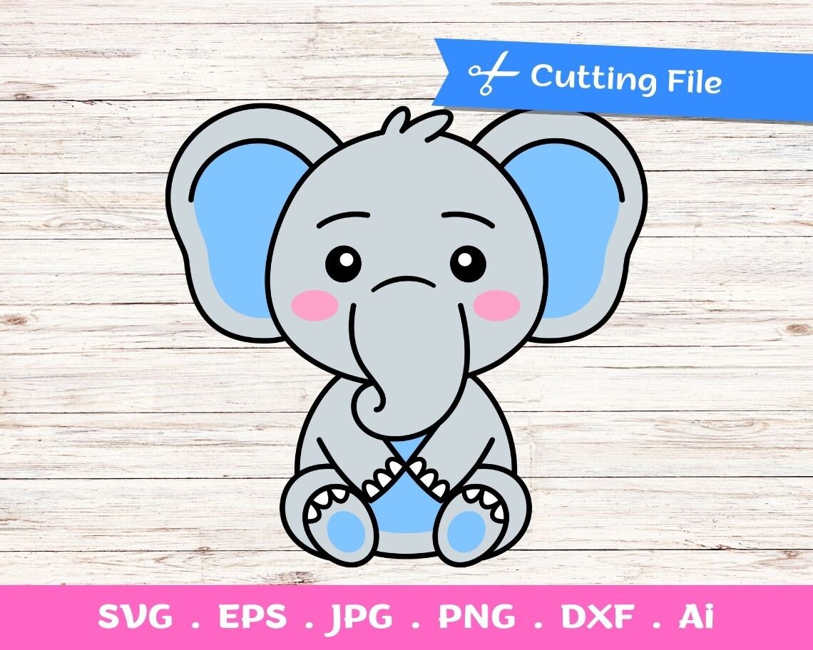 Layered Baby Elephant SVG Cut Files for Cricut and Silhouette - Etsy