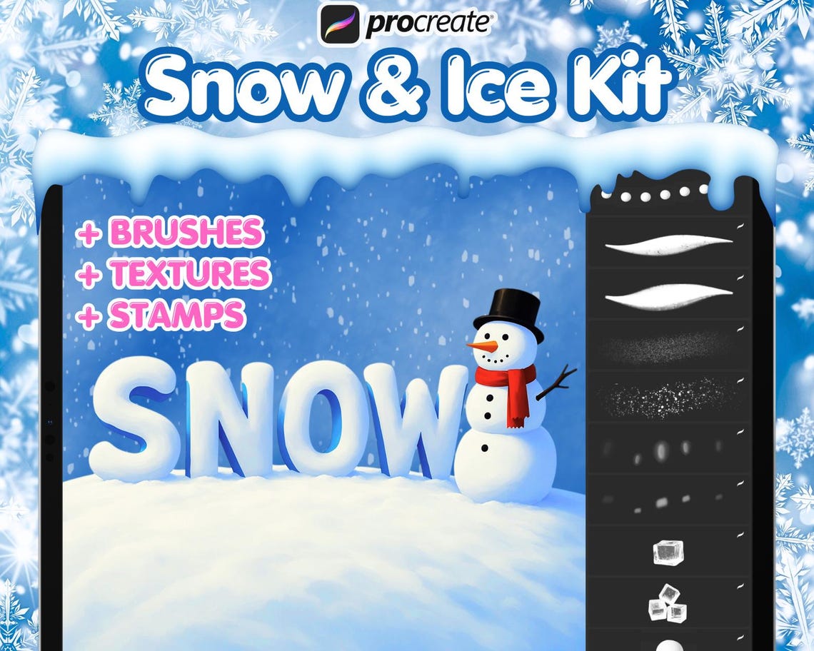 Procreate Snow Brushes , Procreate Christmas Brushes , Procreate ...