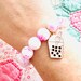 Boba Bubble Tea Bead Bracelet With Charm, Perfect Gift for Boba Lovers ...