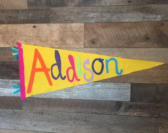 Rainbow pennants | Etsy