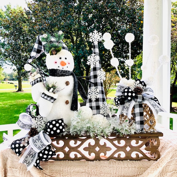 Snowman Centerpiece Snowman Arrangement Christmas | Etsy