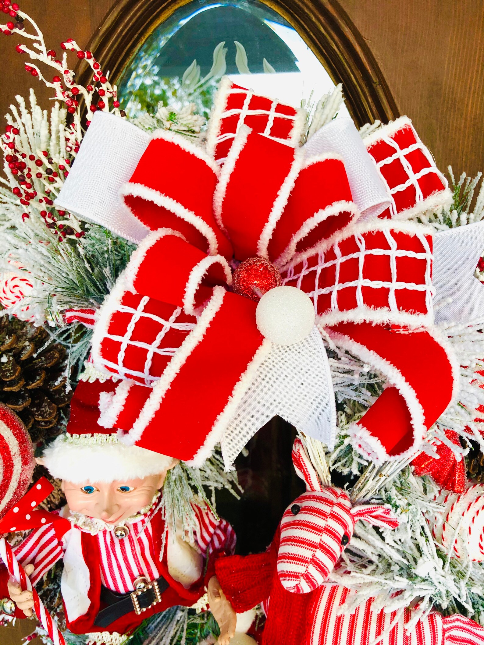 Elf Wreath Elf Decor Raz Elf Elves Reindeer Wreath | Etsy