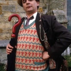 Doctor Who 7th Seventh Question Mark Jumper, Vintage Custom Knitted ...