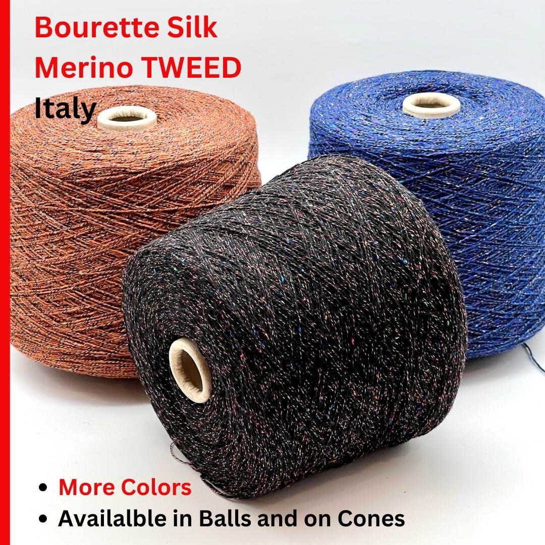 Burette Silk Merino TWEED Yarn, BRIZZOLO, Premium Italian Yarn by ...