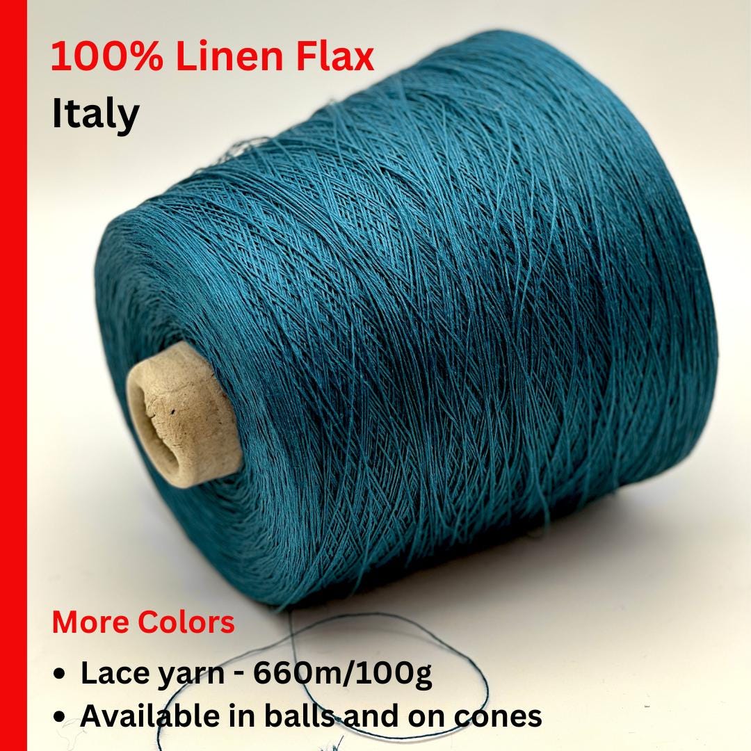 Italian LINEN Yarn, SUPERLINO, Toscano, Premium 100% Pure Linen Flax ...