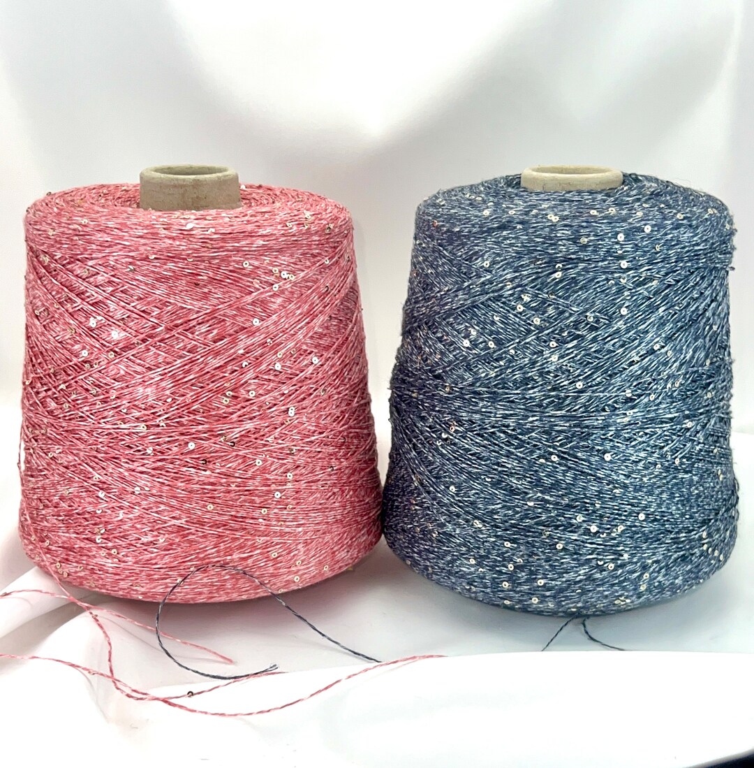 PAILLETTES LINEN Yarn, Linen Yarn on Cone, Flax Yarn, Luxury Italian ...