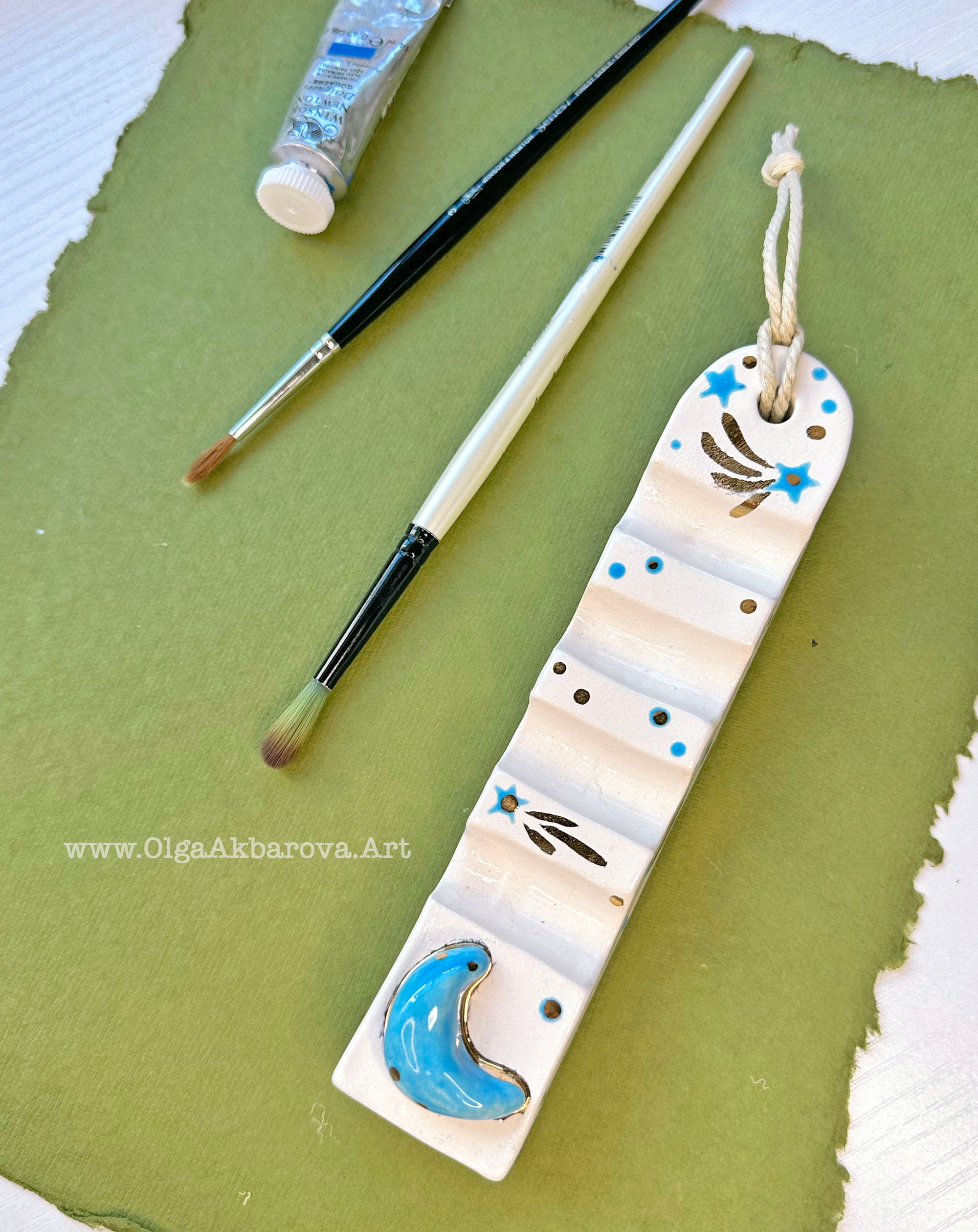 Crescent Stars Comets Sky Ceramic Paint Brush Holder Gift - Etsy