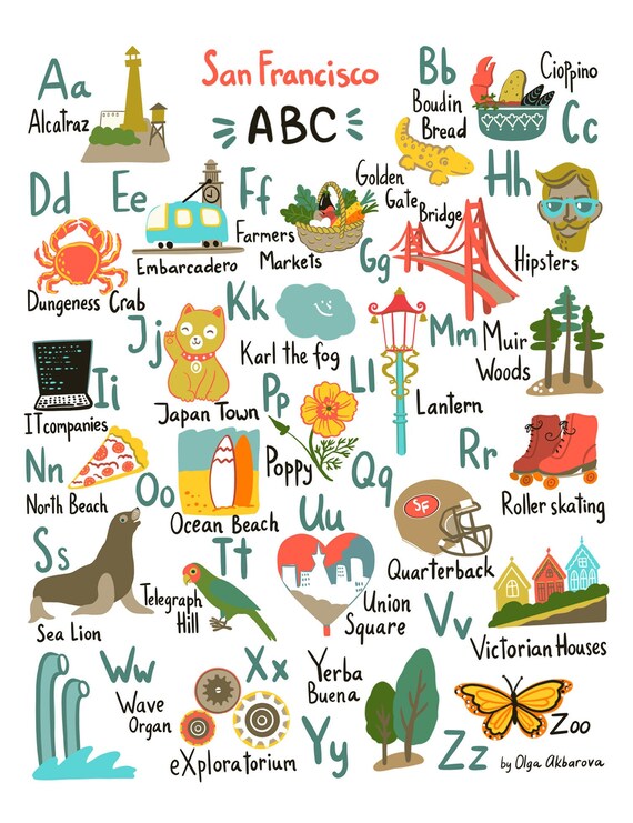 San Francisco Alphabet Art Print - Etsy