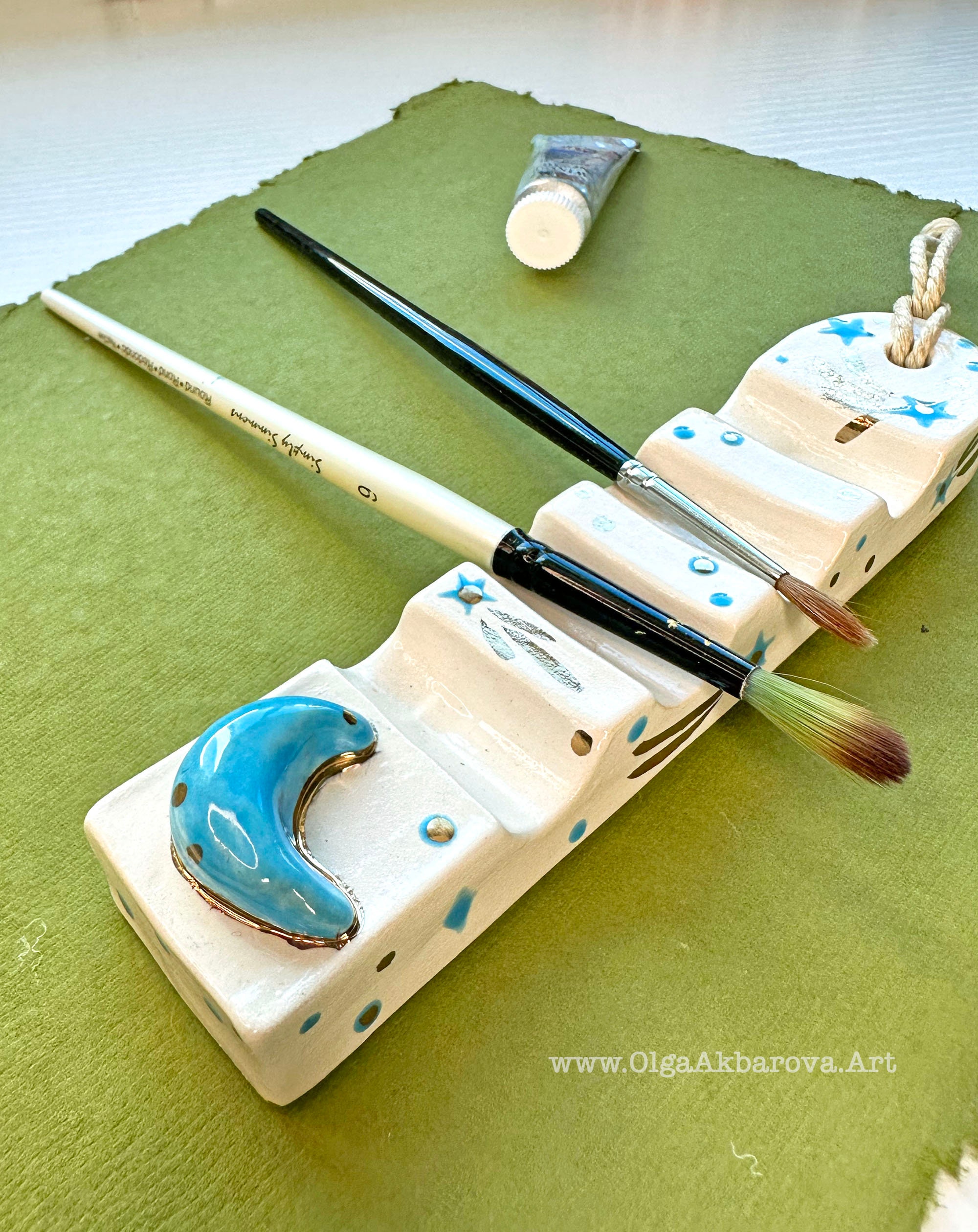 Crescent Stars Comets Sky Ceramic Paint Brush Holder Gift - Etsy