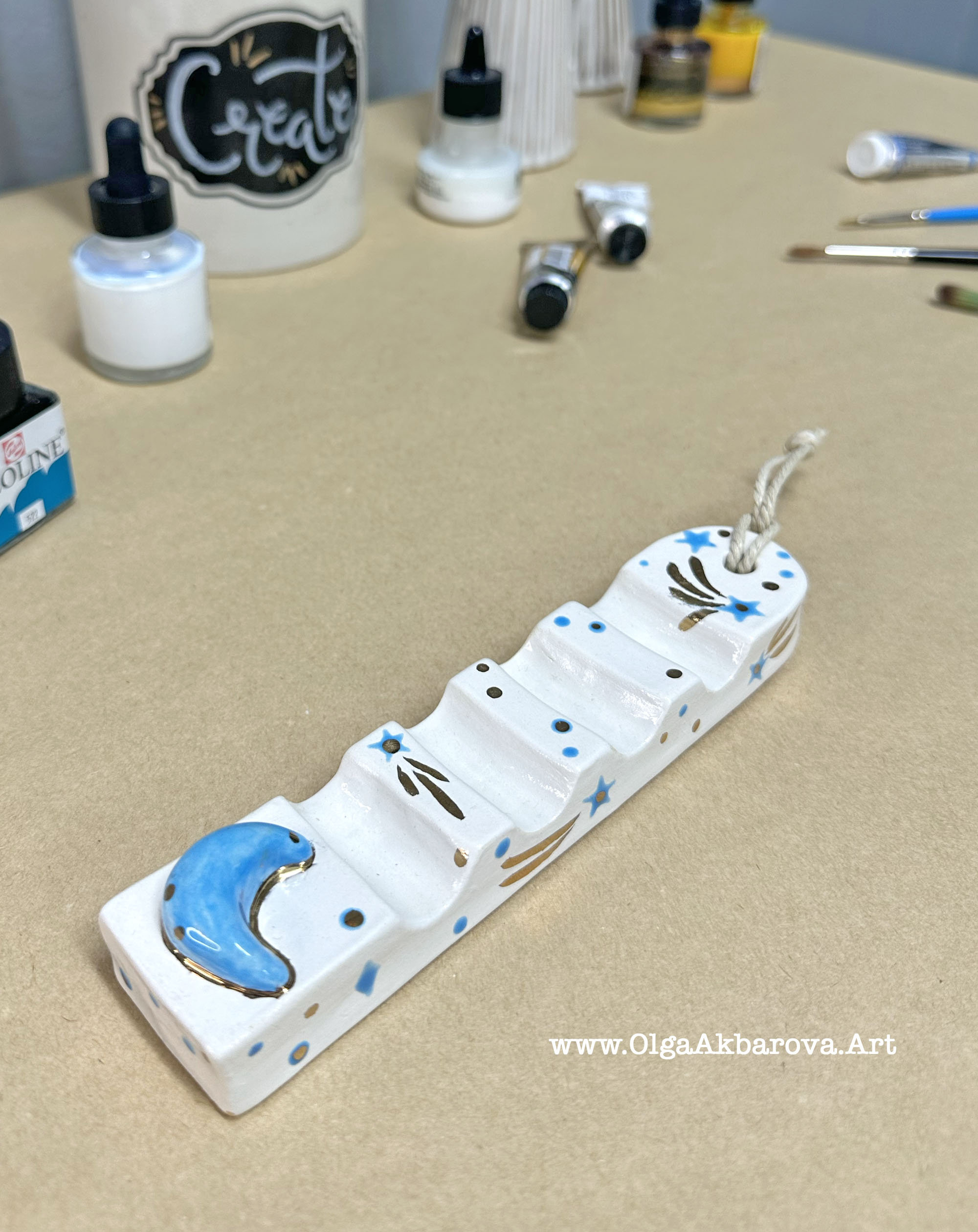 Crescent Stars Comets Sky Ceramic Paint Brush Holder Gift - Etsy