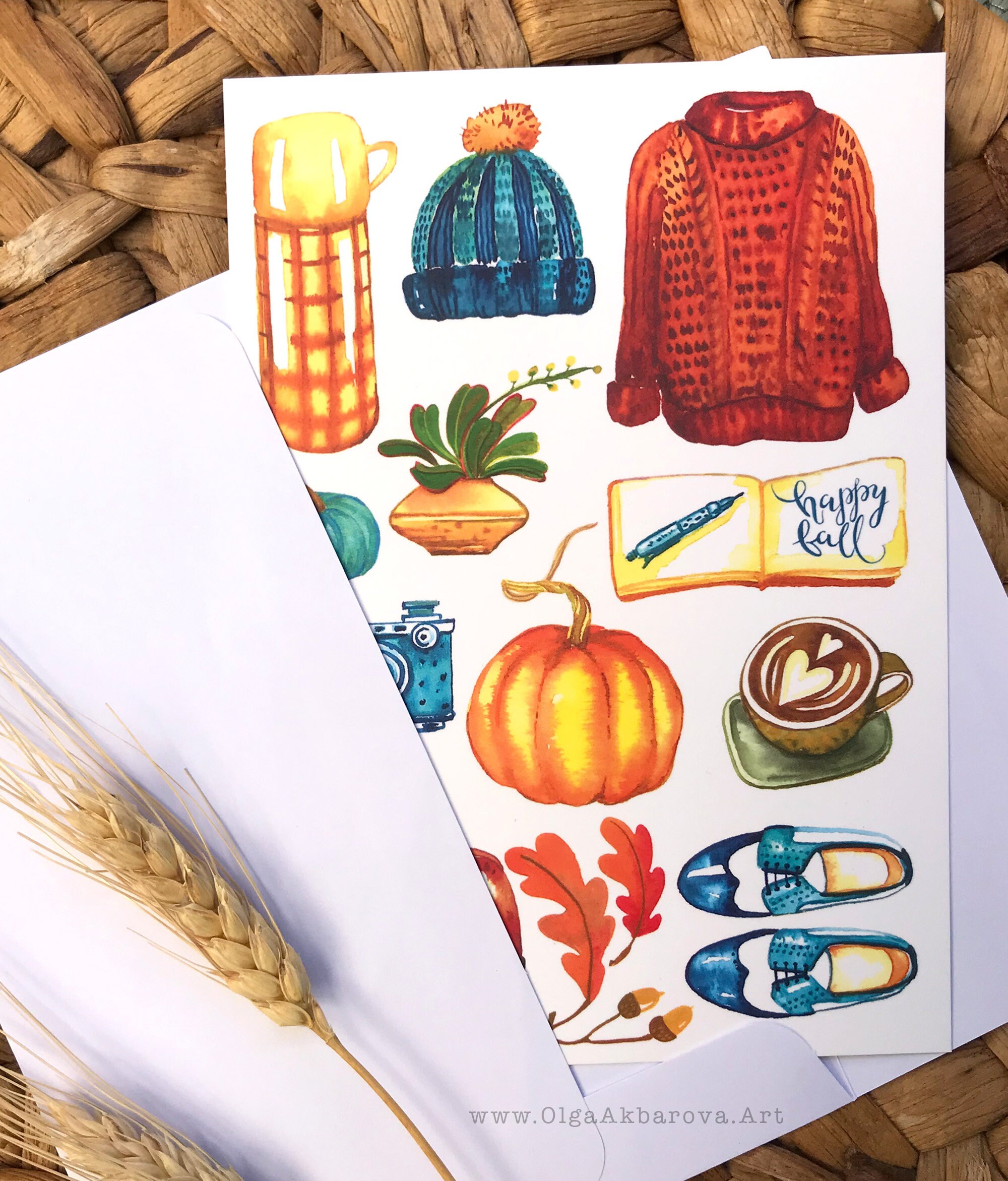 Five Fall Postcards Set 3 With Envelopes | Etsy