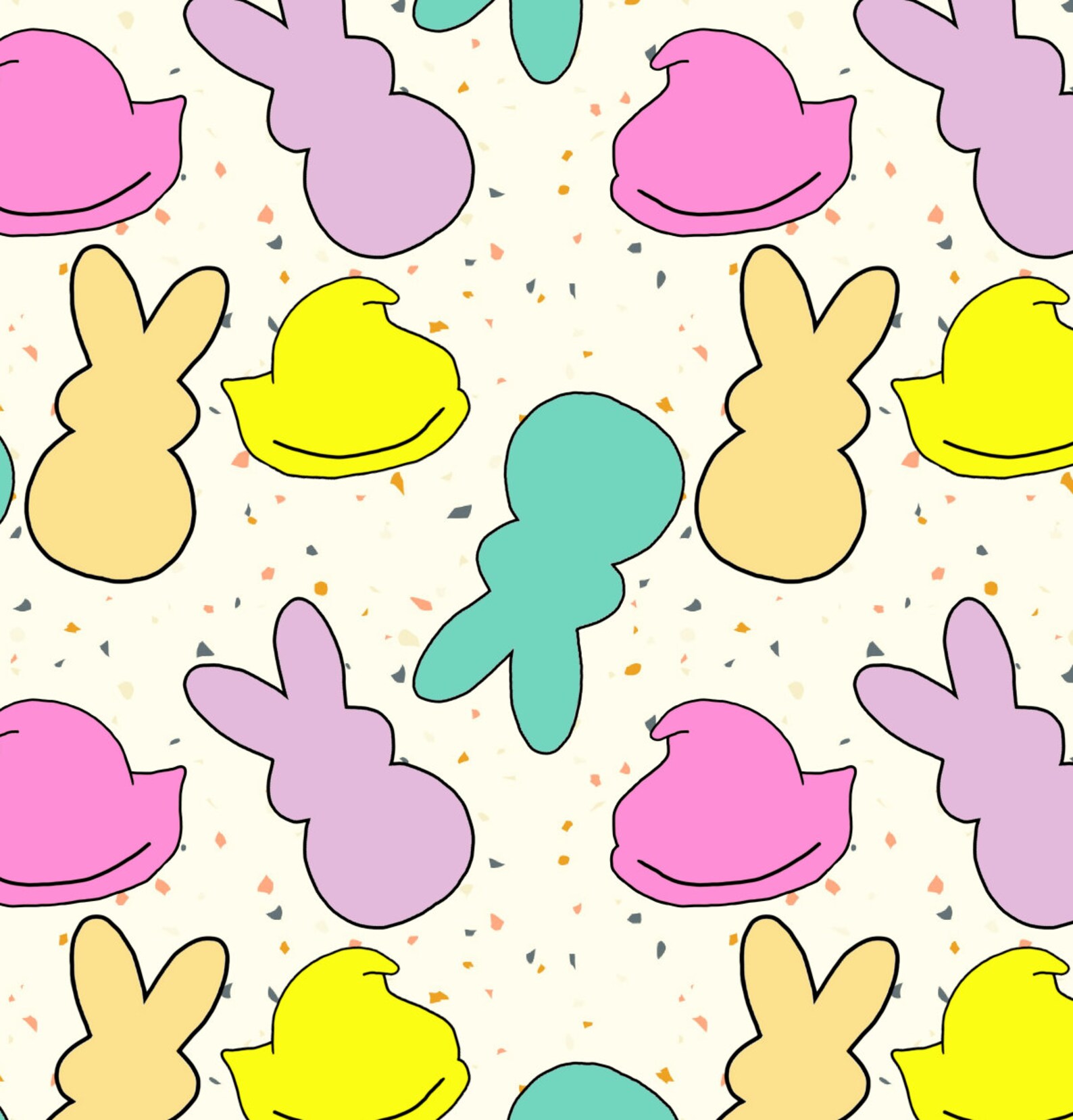 Retro Peep Easter Seamless Fabric File Pattern Boho Neutral Easter - Etsy