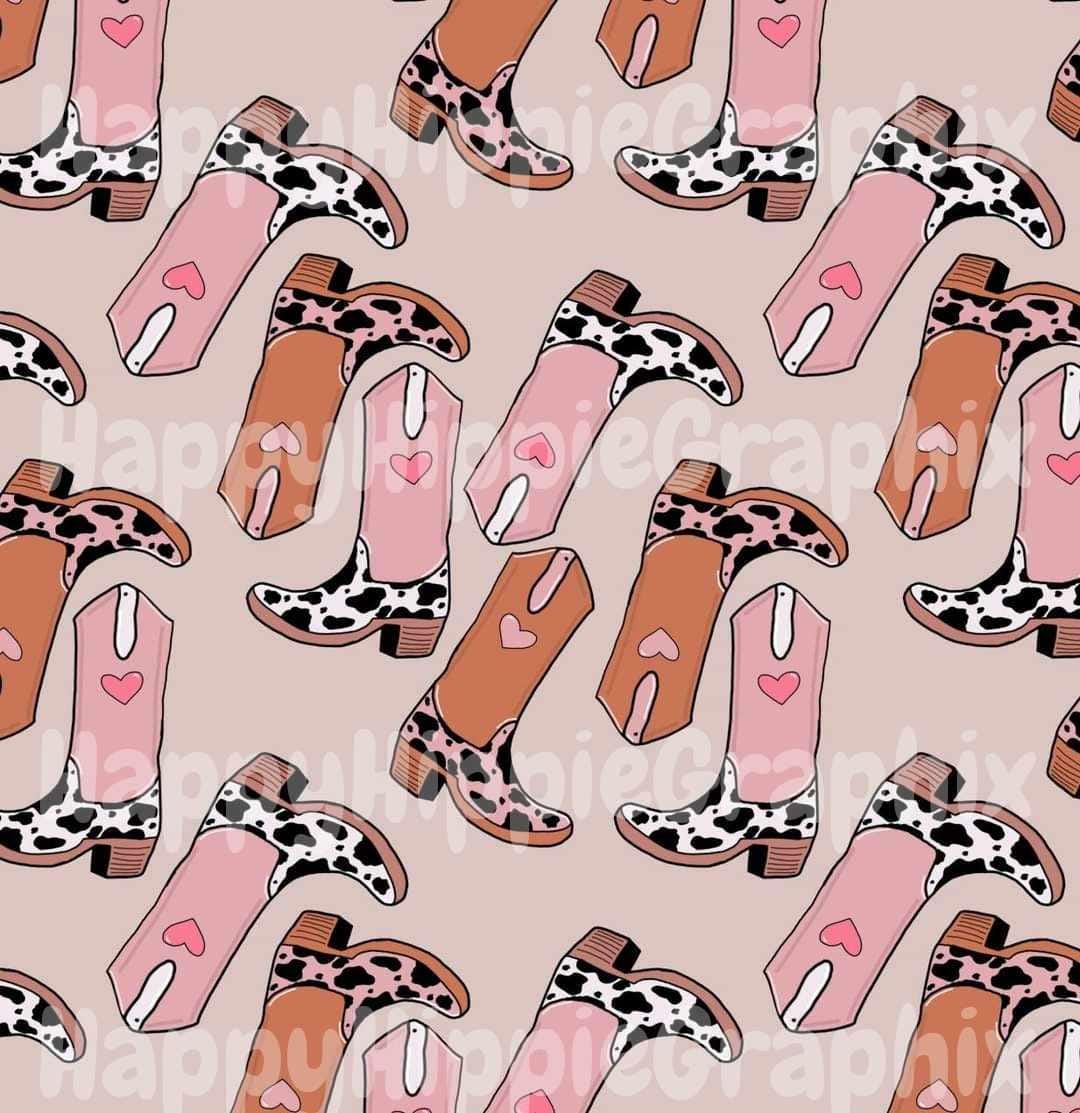 Cowgirl Boots Seamless Fabric File Valentine Western Seamless Pattern ...