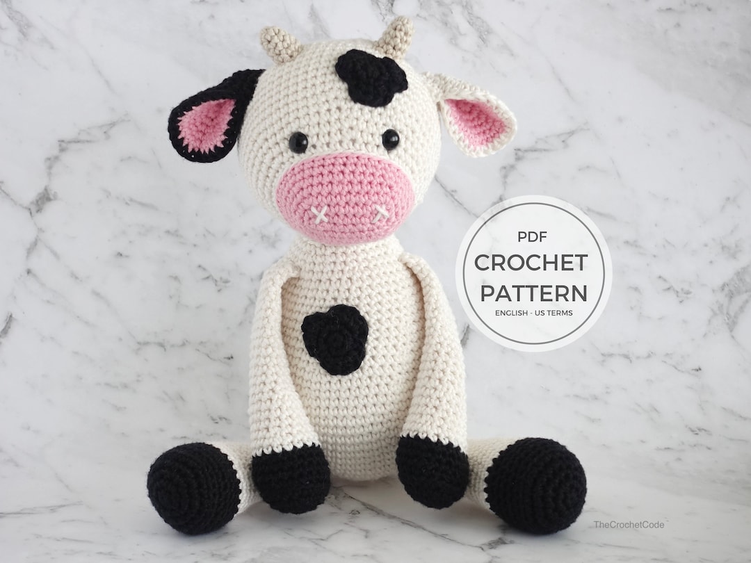 Dairy Cow Crochet Pattern - DIY This Adorable Amigurumi Cow Stuffed ...