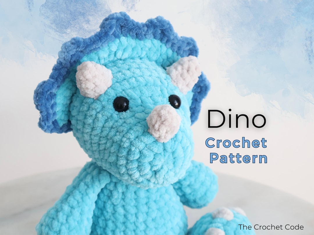 Triceratops Crochet Pattern Dinosaur – Amigurumi Dinosaur Plushie ...