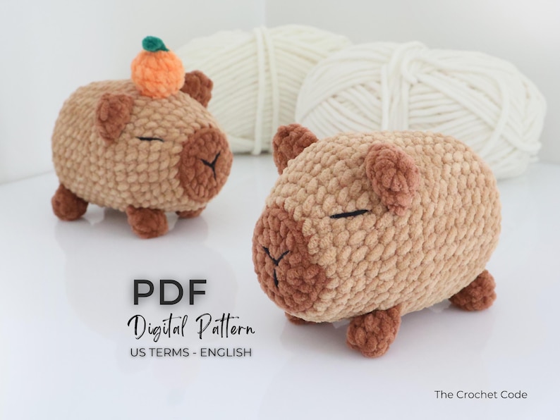 No Sew Loaf Capybara Crochet Pattern – Easy Kawaii Amigurumi Plushie ...