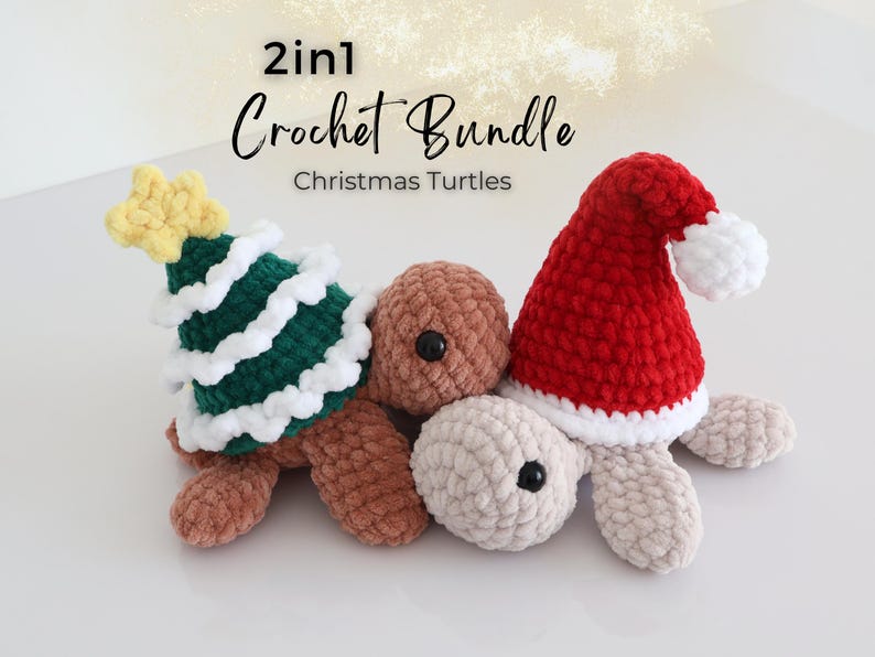 Christmas Turtle Crochet Pattern PDF: 2-in-1 Santa & Tree Amigurumi - Etsy