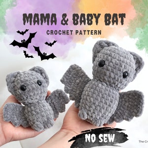 2 in 1 No Sew Bat Crochet Pattern Halloween, Halloween Crochet Pattern ...