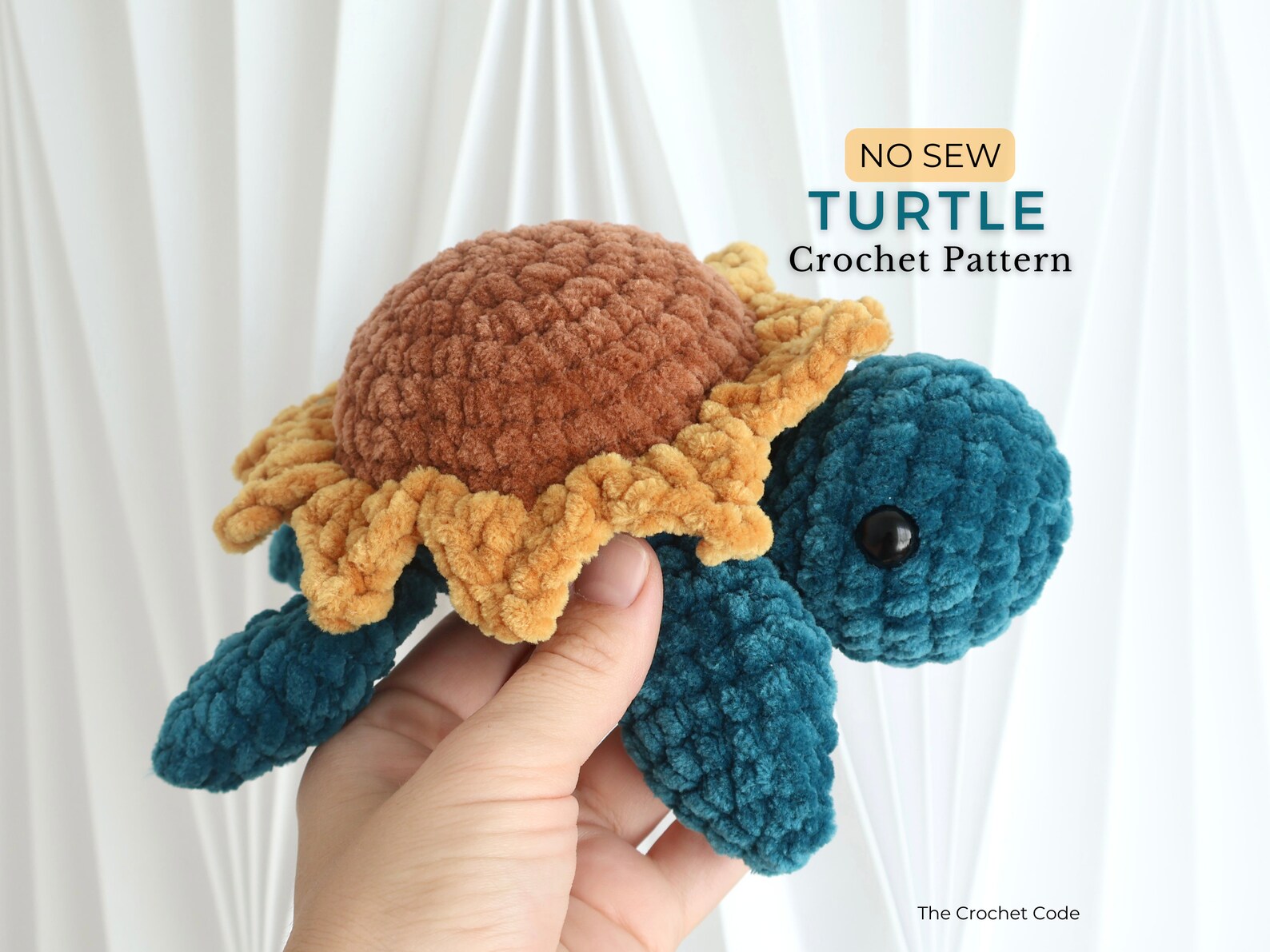 No Sew Turtle Crochet Pattern, Crochet Turtle Amigurumi Pattern, Cute ...