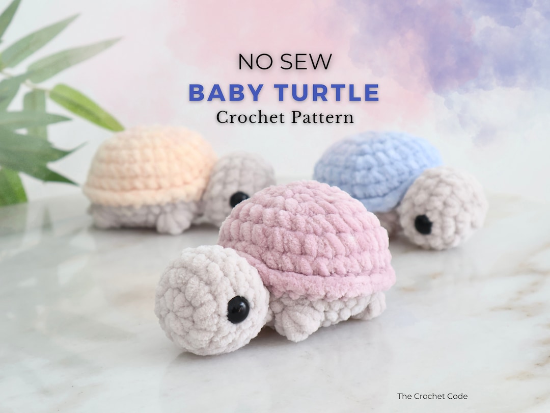No Sew Baby Turtle Crochet Pattern, Miniature Turtle Amigurumi Pattern ...