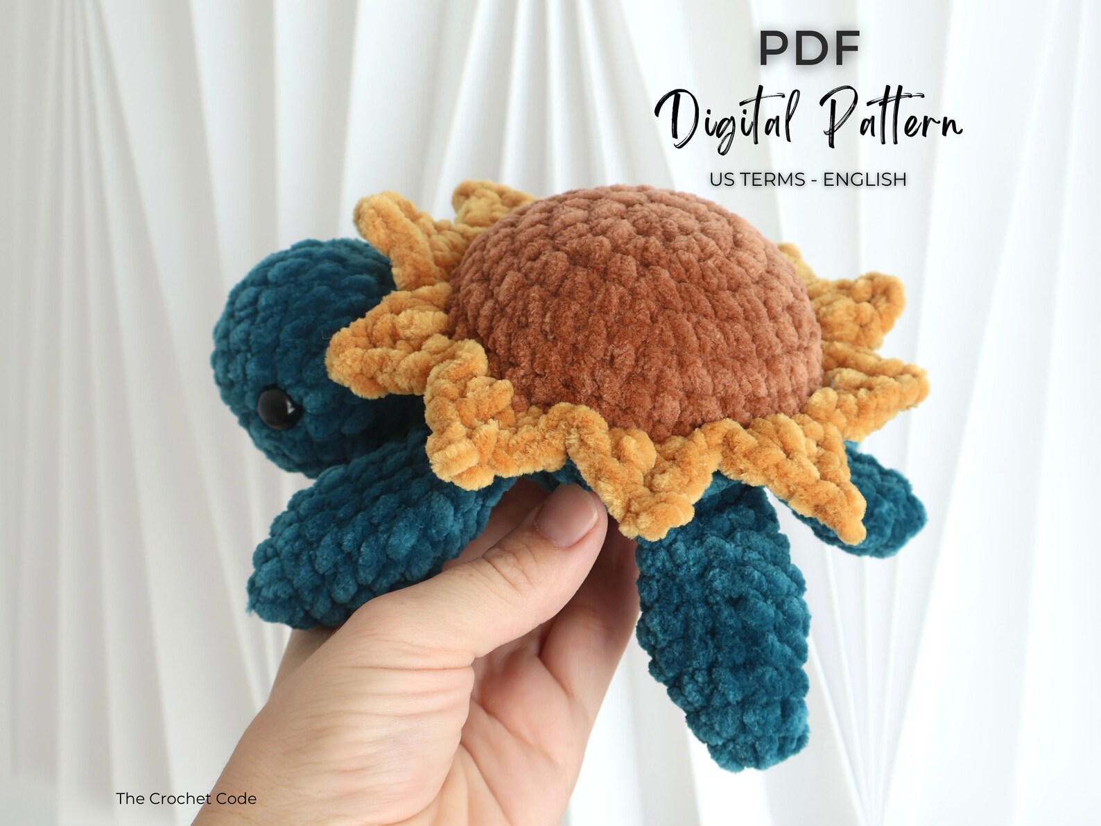 No Sew Turtle Crochet Pattern, Crochet Turtle Amigurumi Pattern, Cute ...