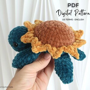 No Sew Turtle Crochet Pattern, Crochet Turtle Amigurumi Pattern, Cute ...