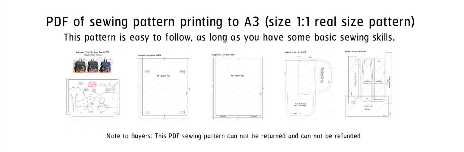 Backpack Sewing Pattern Only, PDF Pattern INSTANT DOWNLOAD, See the ...