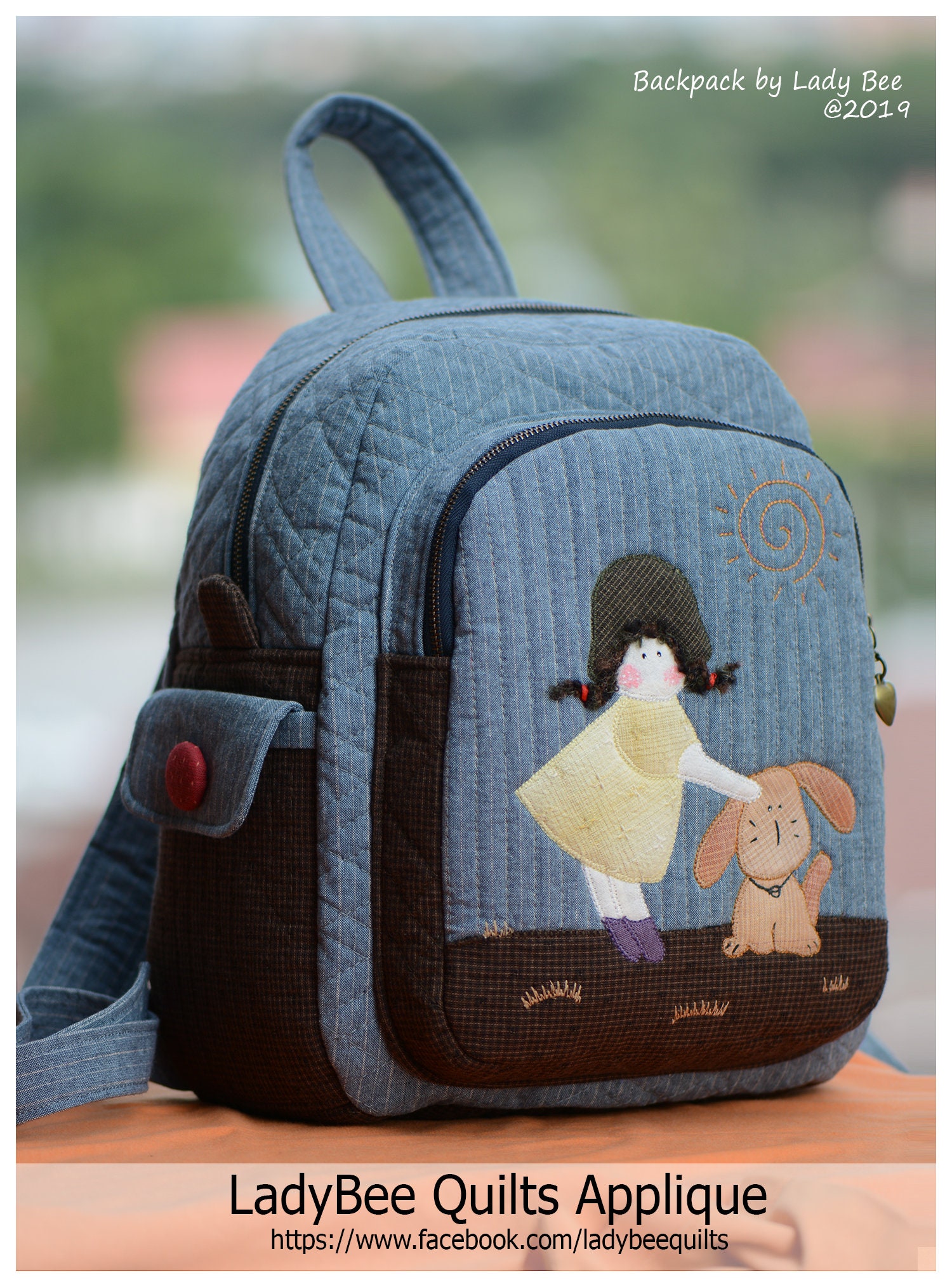Backpack "size L" Sewing Pattern, Cute Girl Quilts Applique, Pattern ...