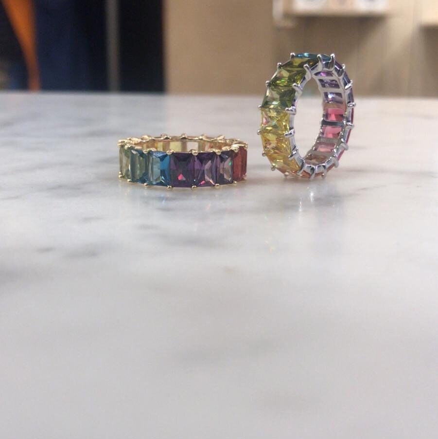 Rainbow Ring // Multi Color Ring // Color Ring // Everyday | Etsy
