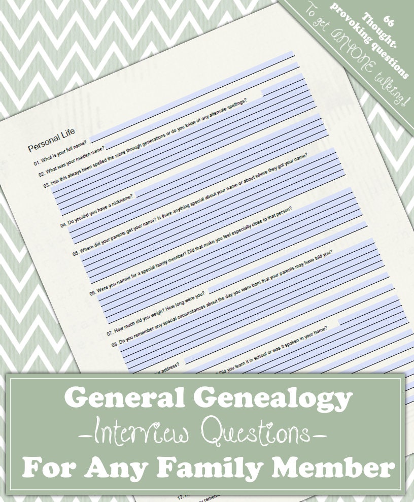 66 General Genealogy Questions to Ask ANY Family Member | Ancestry ...
