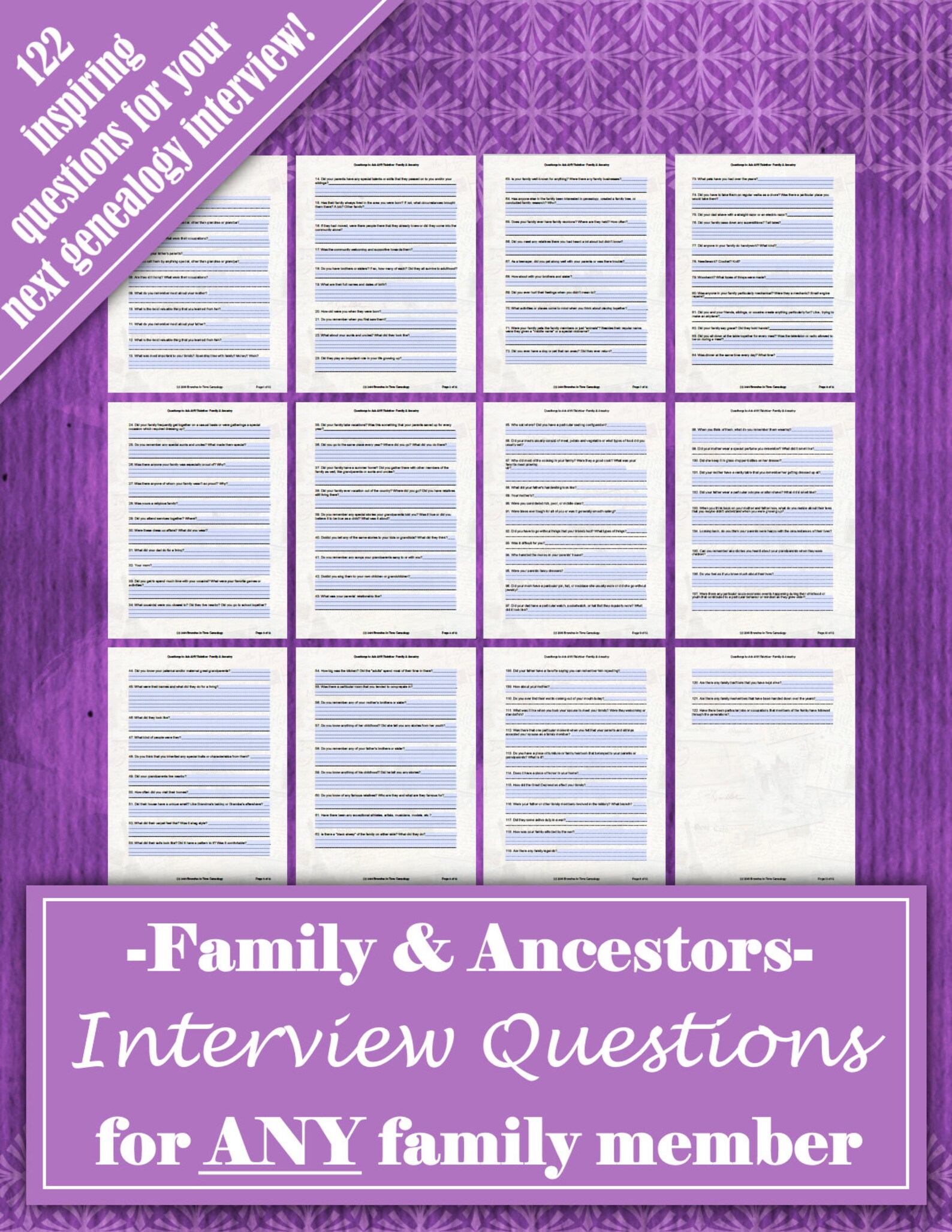 Bundle #1: 500+ Genealogy Questions to Ask ANY Family Member | Ancestry ...