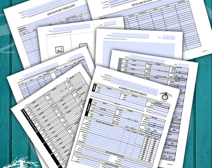 9 Page Family Research Sheets Bundle Updated | Genealogy Research Forms ...
