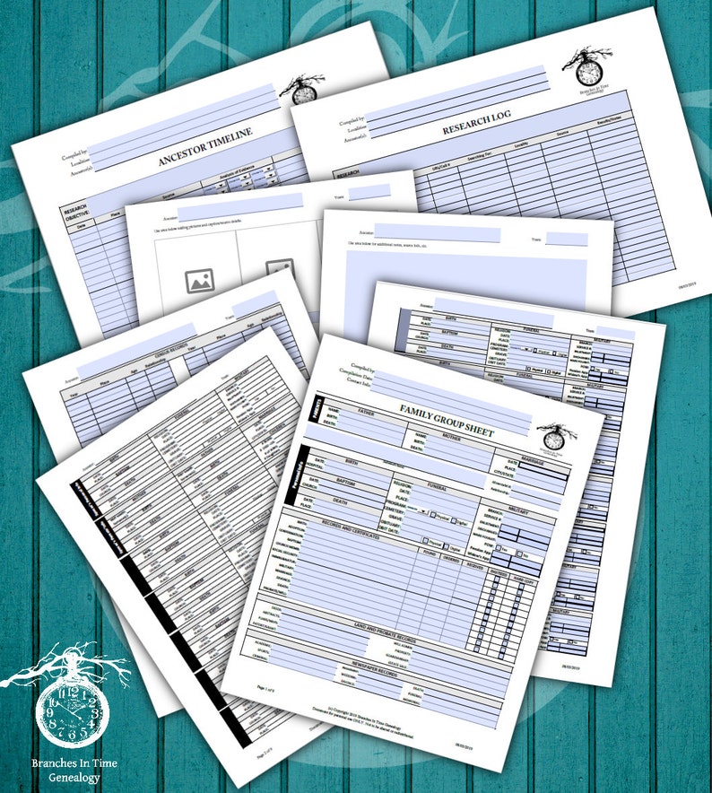 9 Page Family Research Sheets Bundle Updated | Genealogy Research Forms ...