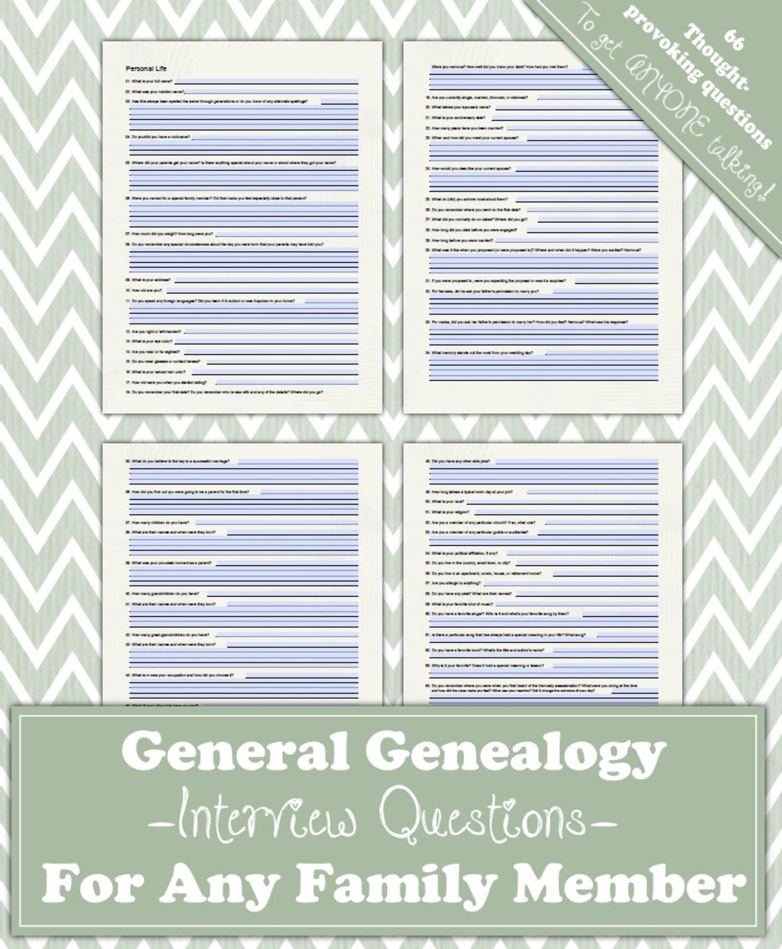 Bundle #1: 500+ Genealogy Questions to Ask ANY Family Member | Ancestry ...