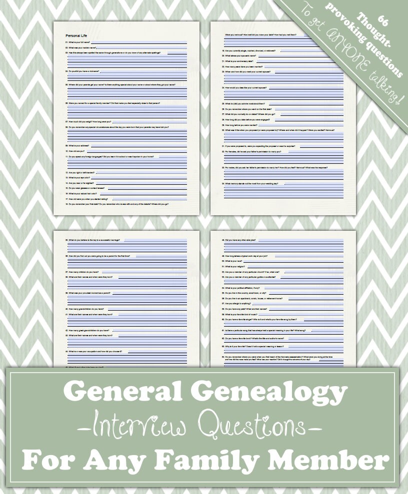 66 General Genealogy Questions to Ask ANY Family Member | Ancestry ...