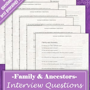 Bundle #1: 500+ Genealogy Questions to Ask ANY Family Member | Ancestry ...
