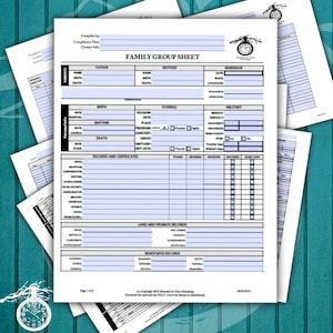 9 Page Family Research Sheets Bundle Updated | Genealogy Research Forms ...