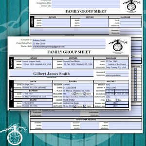 9 Page Family Research Sheets Bundle Updated | Genealogy Research Forms ...