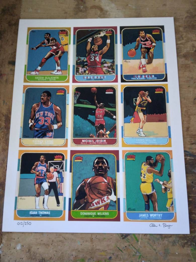Basketball Card Poster. 1986 Rookie Stars With Michael Jordan. - Etsy