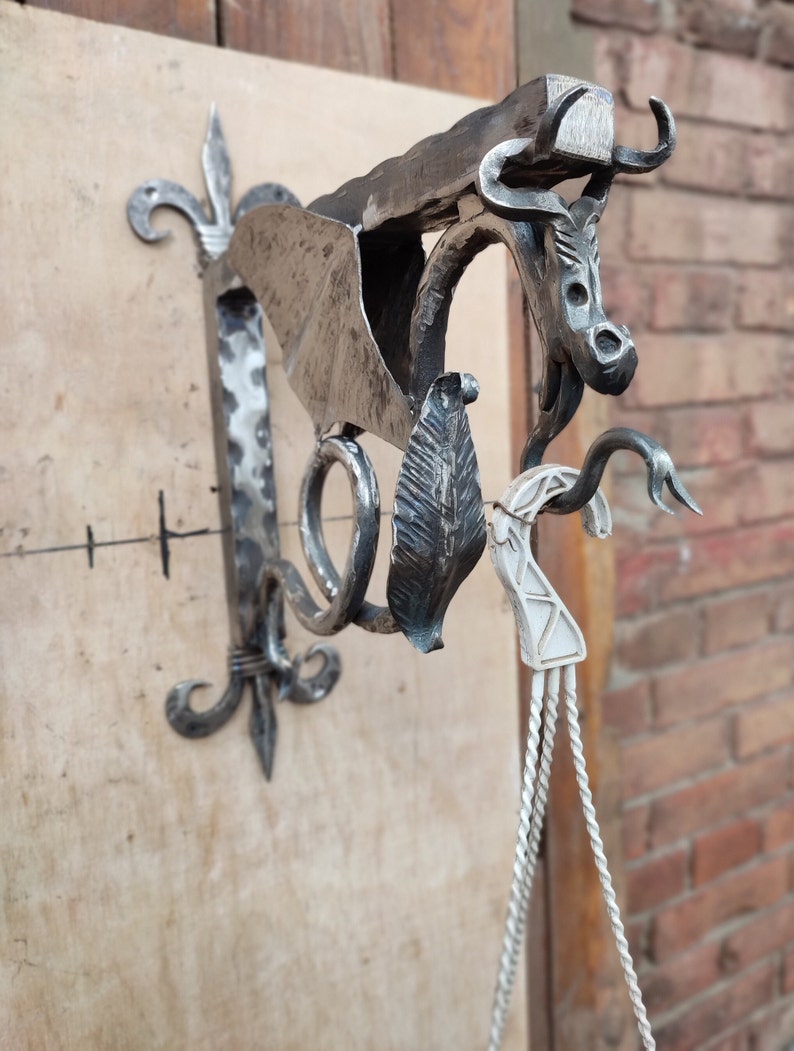 Medieval Dragon Wall Bracket – Hand Forged Iron Plant Hanger for Home ...