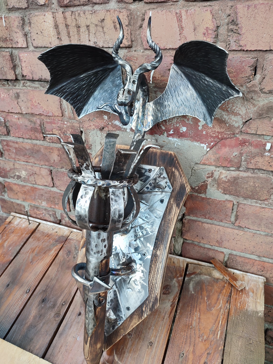 Steel Torch. Decorative Torch.wall Lighting. Sconce. Medieval Lamp ...