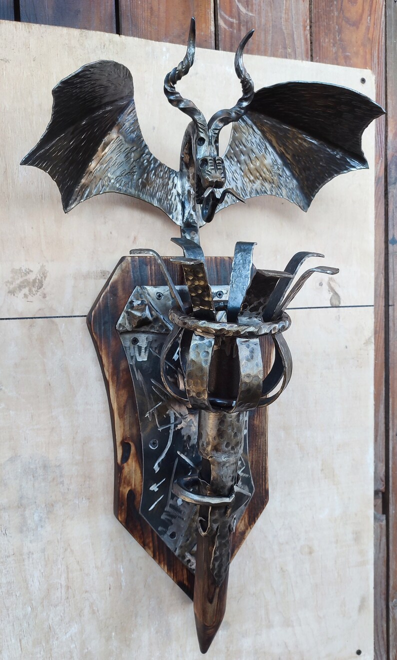 Steel Torch. Decorative Torch.wall Lighting. Sconce. Medieval Lamp ...