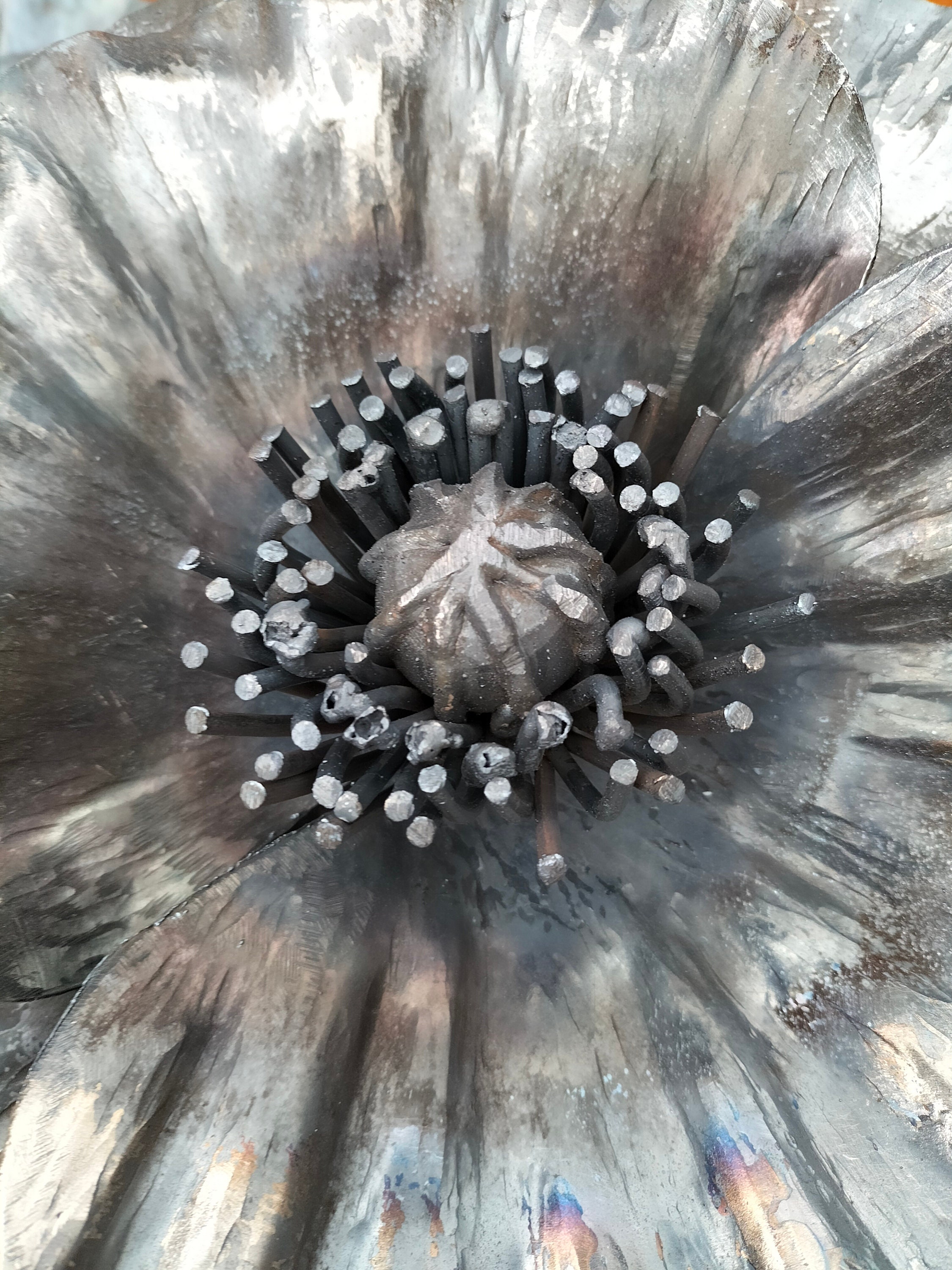 Handmade Flowersforged Poppy Flower | Handmade Metal Sculpture | Iron ...