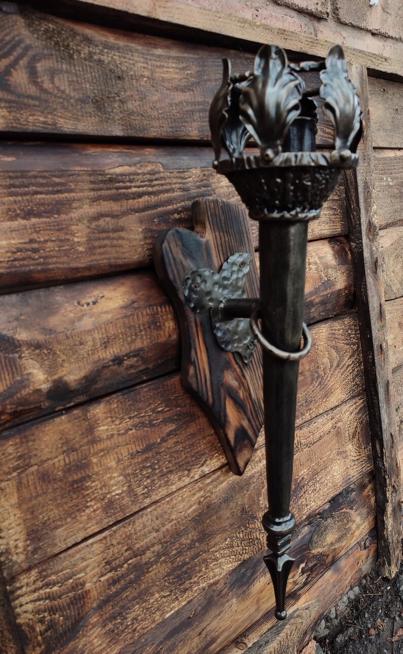 Steel Torch, Decorative Torch, Wall Sconce, Lantern, Wrought Iron Lamp ...