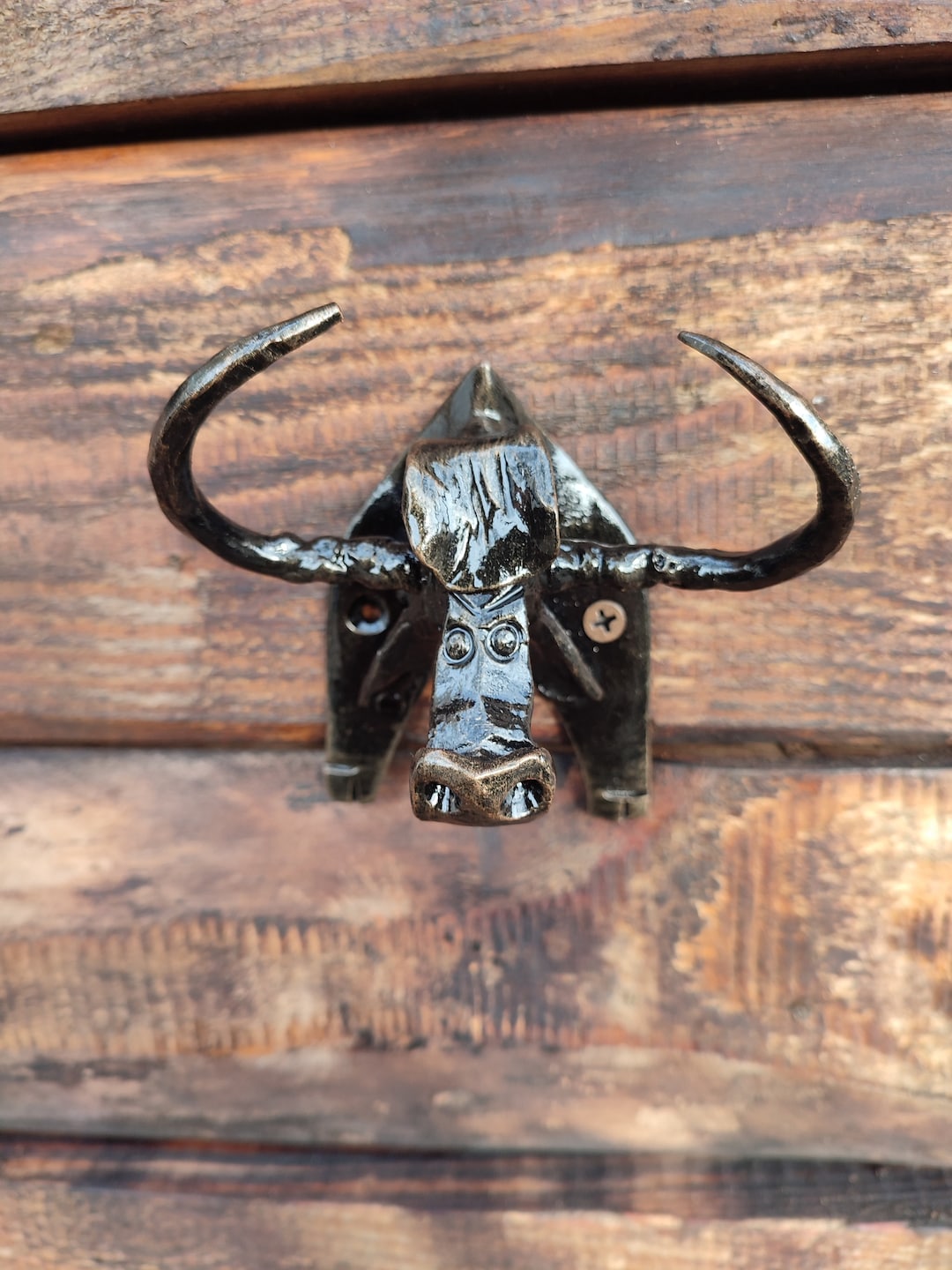 Bull Head Wall Hook. Hanger in the Hallway. A Gift for Bull Lovers ...